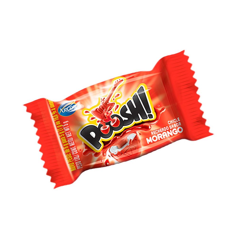 Chiclete Poosh Morango 200g - maxfesta