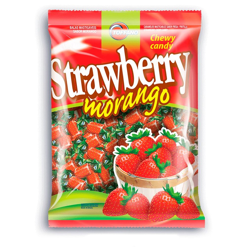 Bala Morango Strawberry 600g - maxfesta