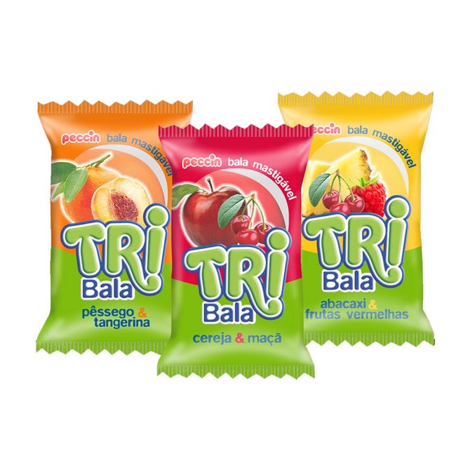 Bala Tri 2 Frutas Sortidas 500g - maxfesta