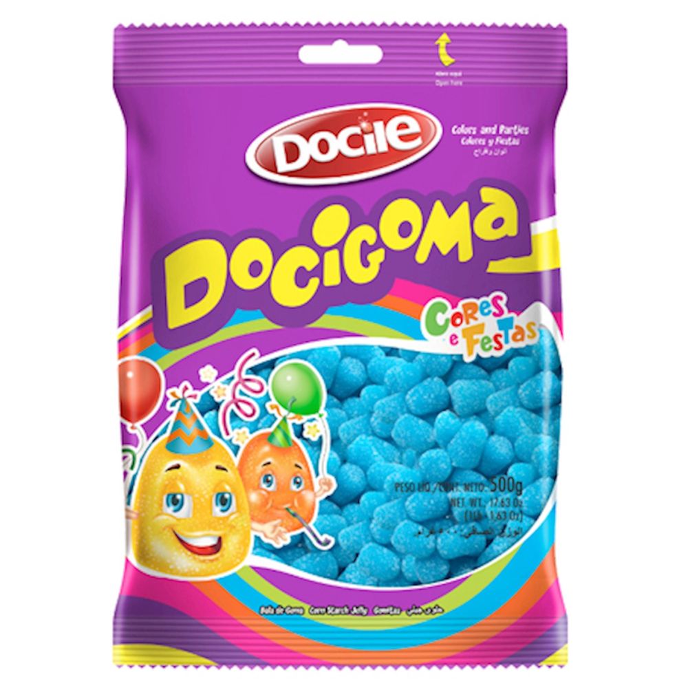 Bala Docigoma Mini Sino Azul 500g - maxfesta