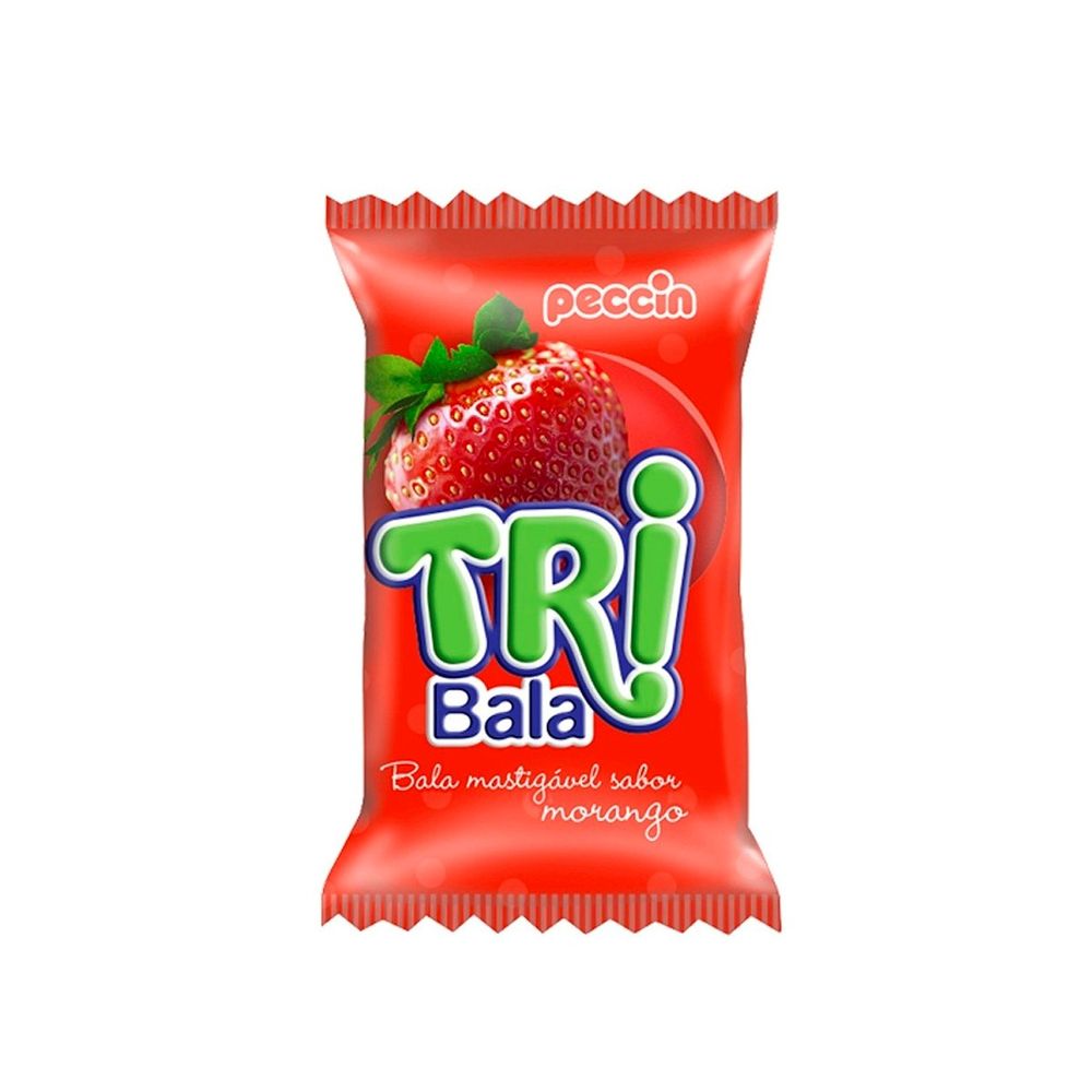 Bala Tri Morango 500g - maxfesta