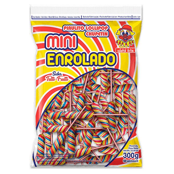 Pirulito Mini Enrolado 300g - maxfesta